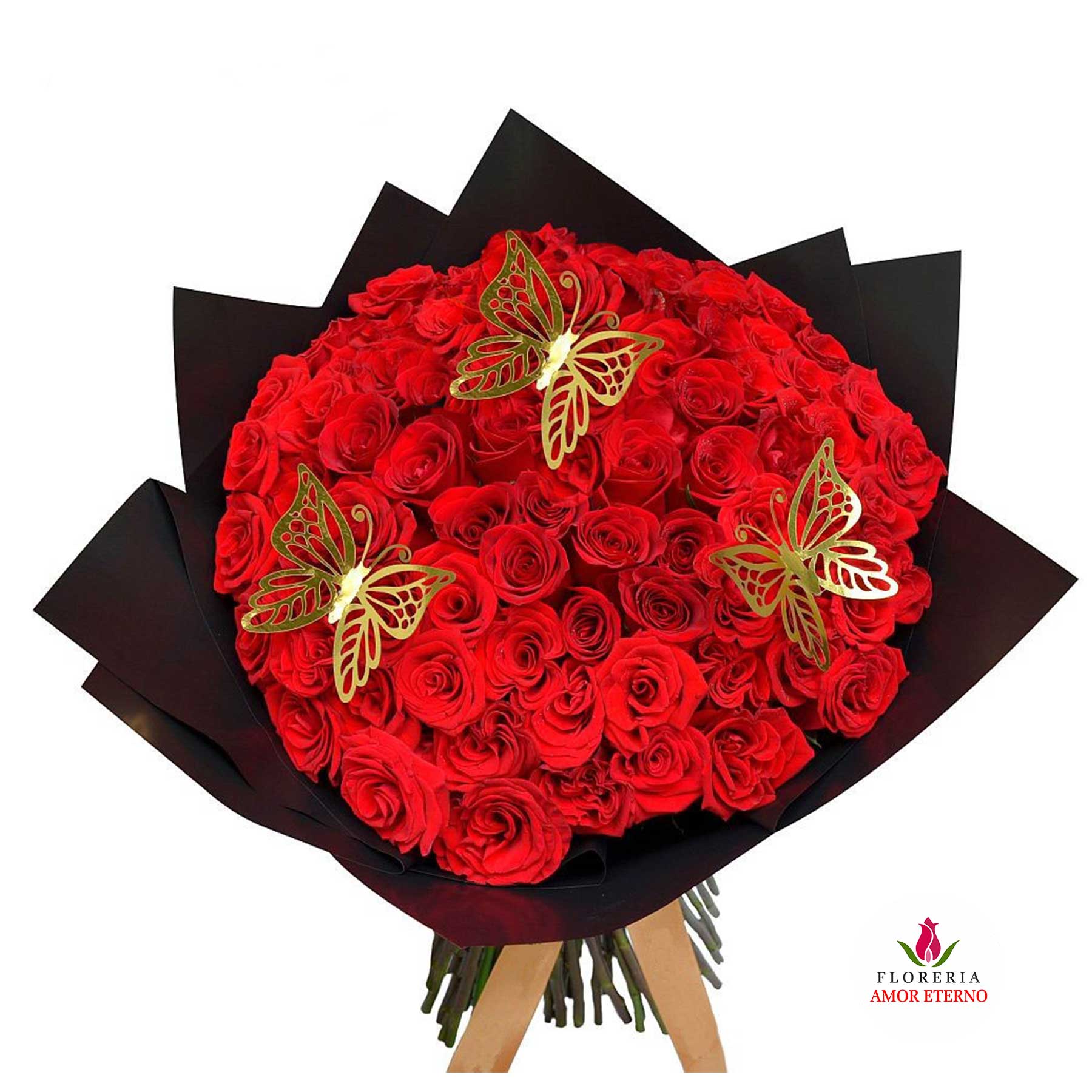 Ramo buchon de 100 rosas en Cusco - Florería Amor Eterno Cusco